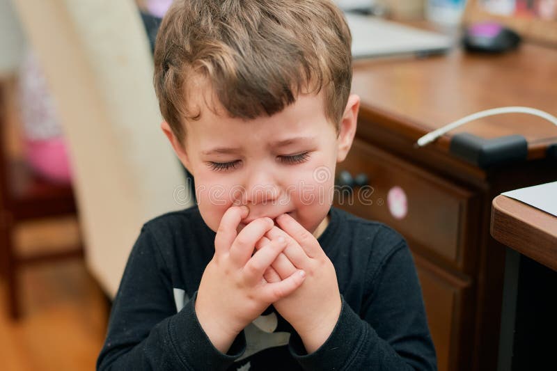 Upset Young Boy is Crying and Whining Stock Image - Image of baby ...