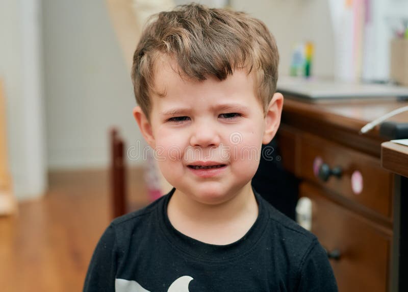 Upset Young Boy is Crying and Whining Stock Image - Image of assessing ...