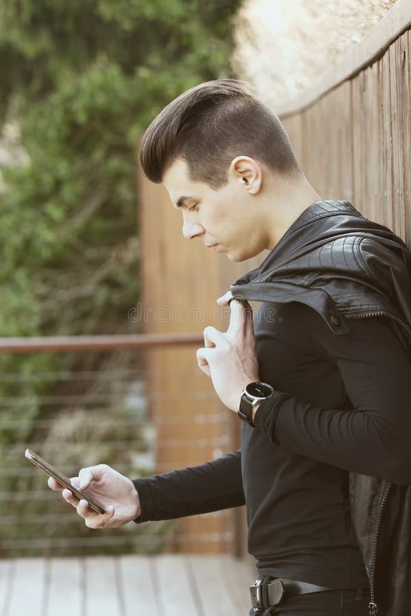 Young boy use the internet stock image. Image of yellow - 113441185