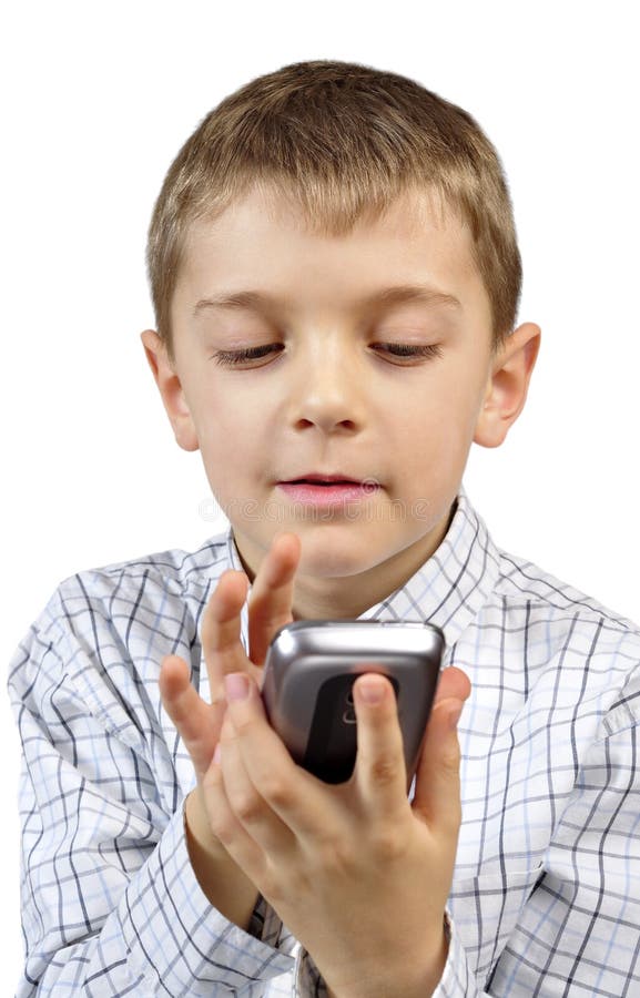 Young Boy Using Mobile Phone Stock Image - Image of teen, news: 29169165