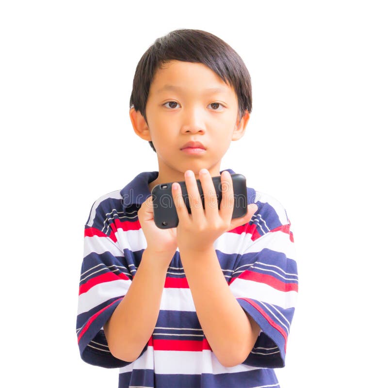 Young Boy Using Mobile Phone Stock Image - Image of black, beauty: 37733125