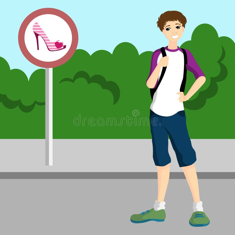 Young boy waiting love stock illustration. Illustration of fashion ...