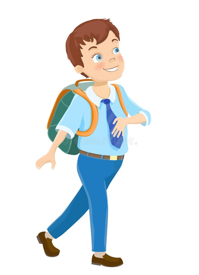 Cartoon Little Boy Walking