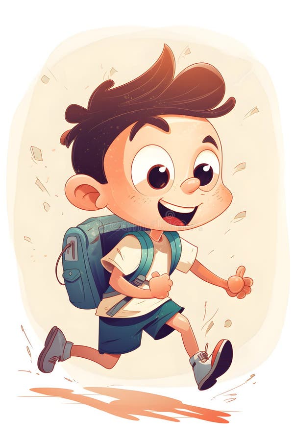 Boy Backpack Running Stock Illustrations – 504 Boy Backpack Running ...