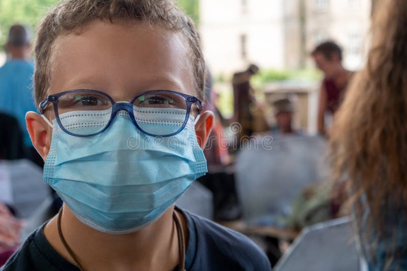 Young Boy Wearing a Mask during the COVID-19 Stock Photo - Image of ...