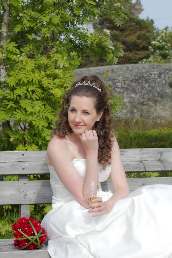 Young bride stock image. Image of feelings, bridal, green - 25455651