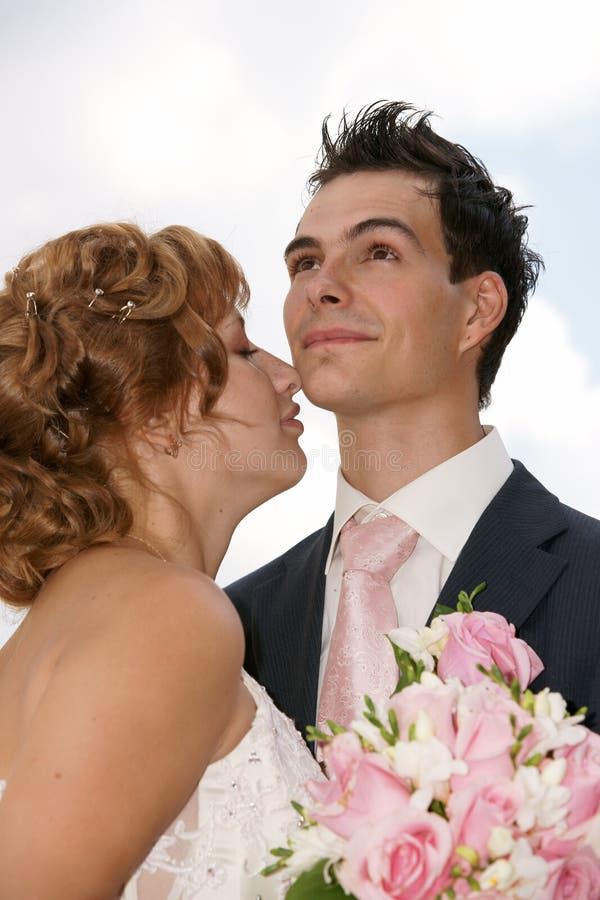 Young Bride and Groom stock photo. Image of emotion, bridal - 10592700