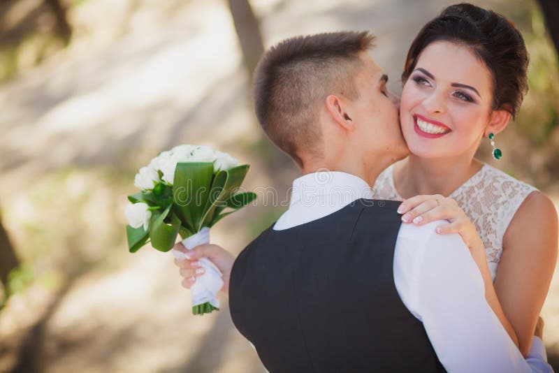 Young bride and groom stock image. Image of adult, cheerful - 59546545