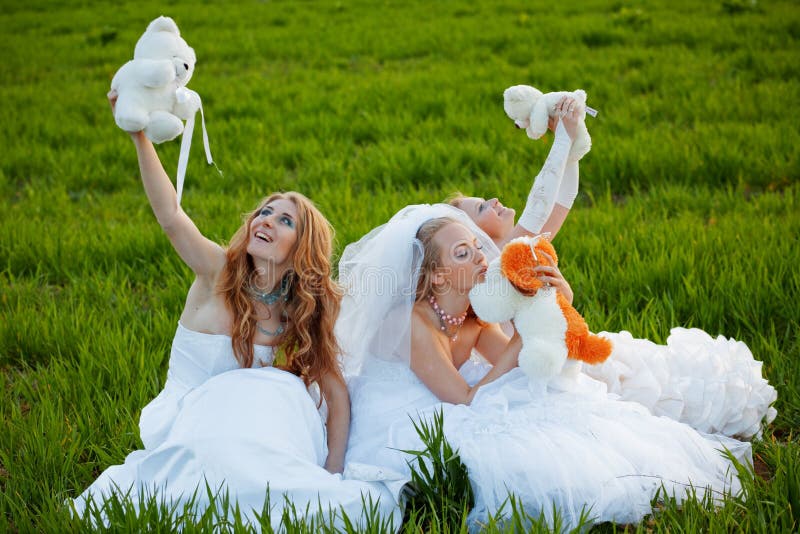 Young brides stock photo. Image of holiday, happy, laughing - 11364804