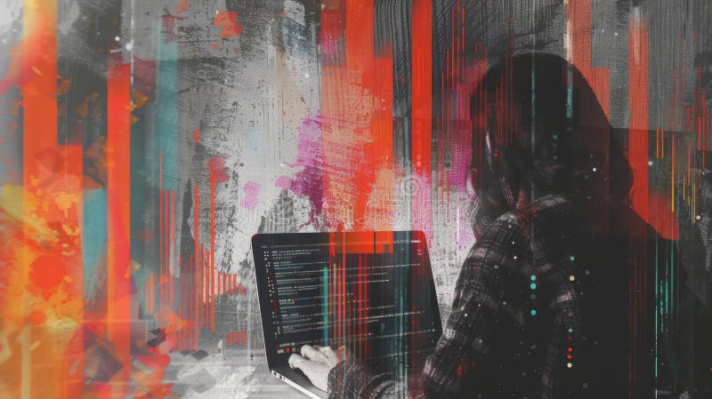 Innovative Technology Young Coder Focused Their Laptop Creative Digital ...