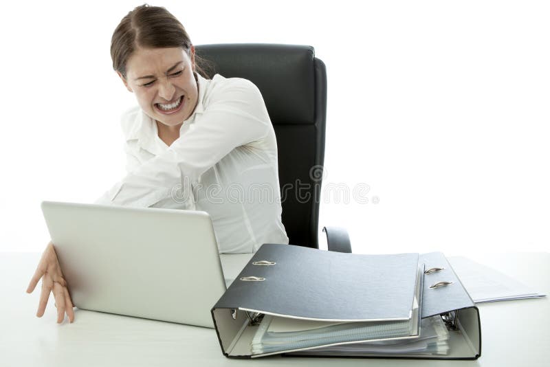 Young Brunette Business Woman in Rage Stock Image - Image of place ...