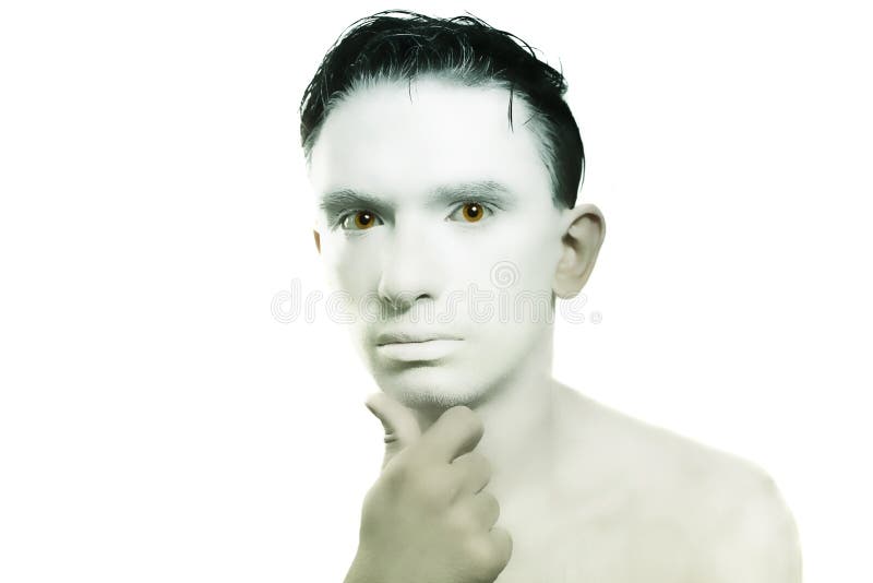Young Brunette Man with White Skin Stock Photo - Image of white, style ...
