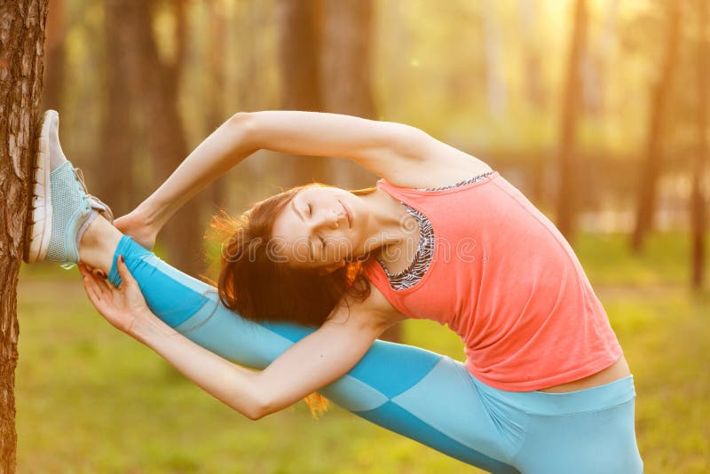 Young Brunette at Morning Workout Stock Image - Image of life, female ...