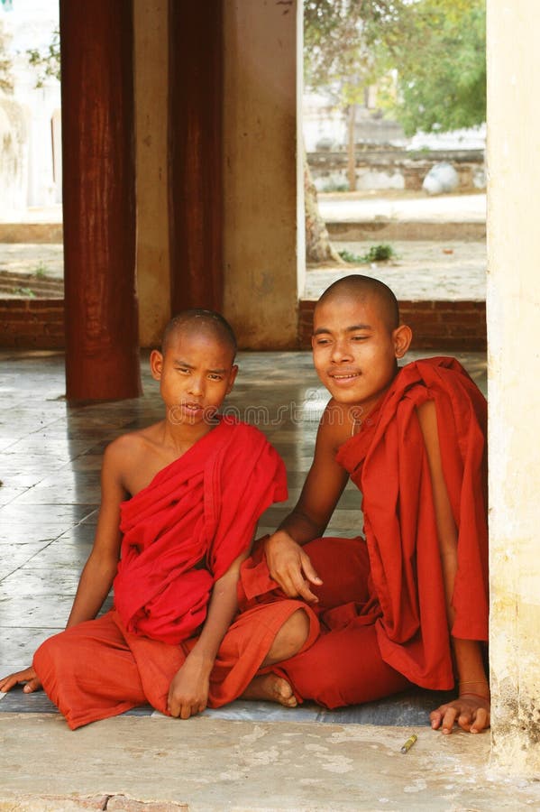Young Buddhist Monks in Bagan, Burma (Myanmar) Editorial Photo - Image ...