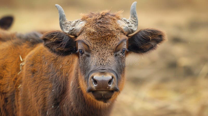 Young Buffalo is Staring, Do Not Be Surprised. Generative Ai Stock ...