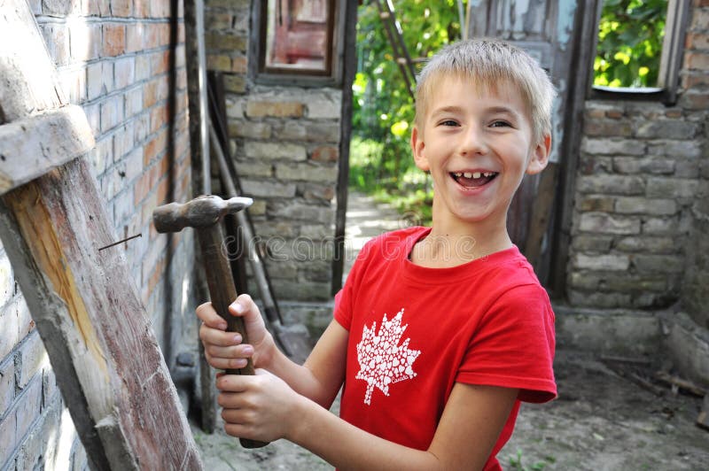 Young Builder stock photo. Image of male, equipmant, wood - 21036968
