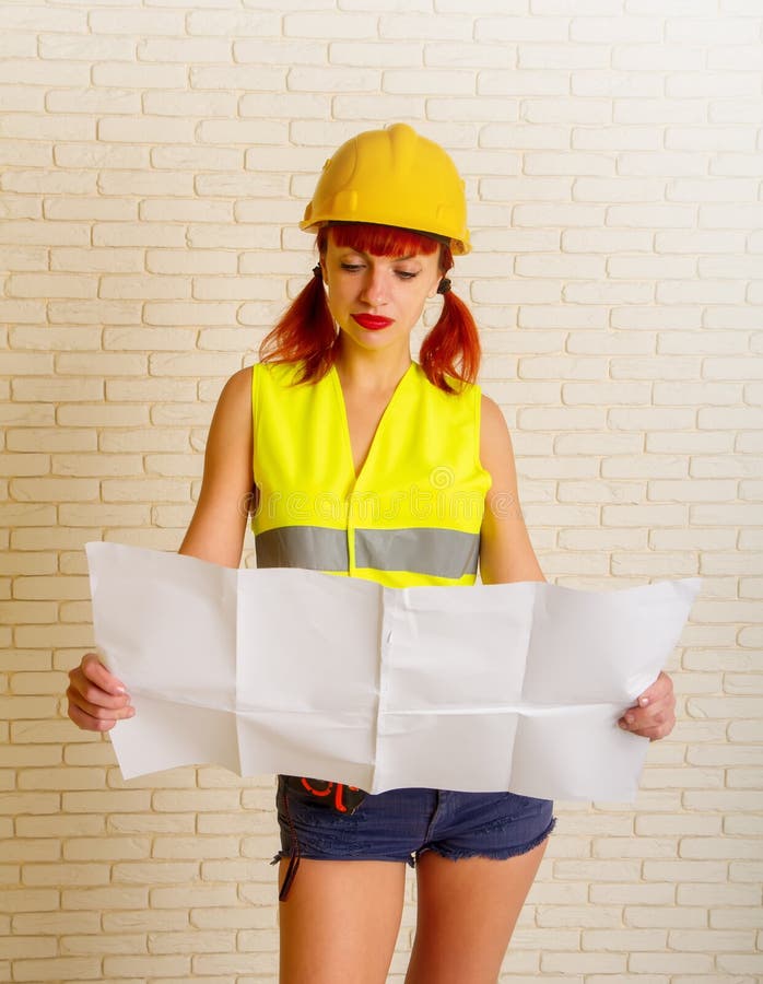 Young builder girl stock photo. Image of adult, business - 157026044
