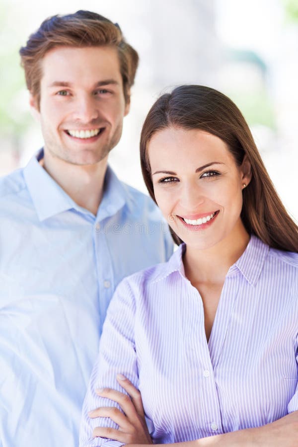 Business Couple with Laptop Stock Image - Image of happy, couple: 1793227
