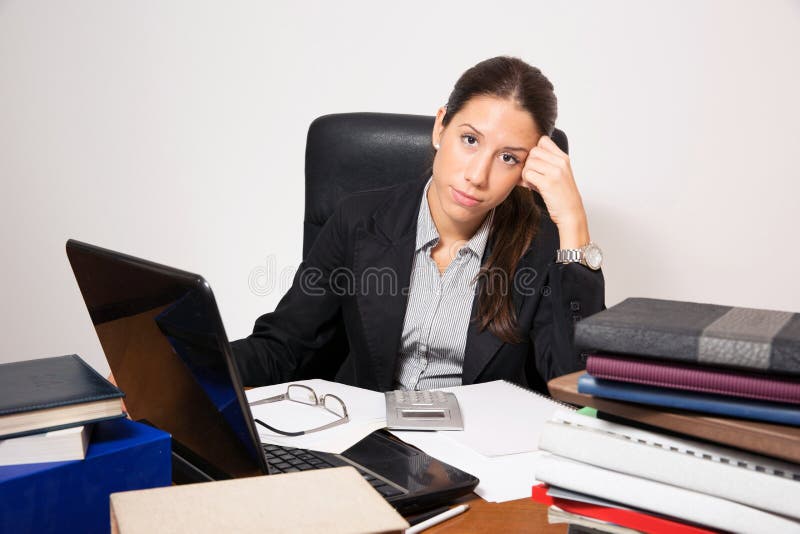 Bored Executive Wasting Time at Office Stock Image - Image of ...