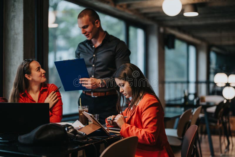 Collaborative Business Brainstorming Laptops Conversation Modern Workspace Stock Photos - Free ...