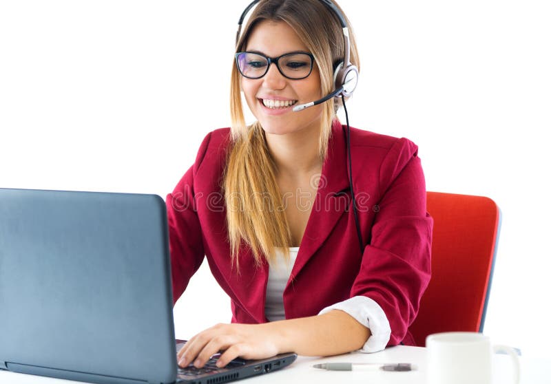 Teenage Girl Using Desktop Computer Stock Photo - Image of enjoying ...