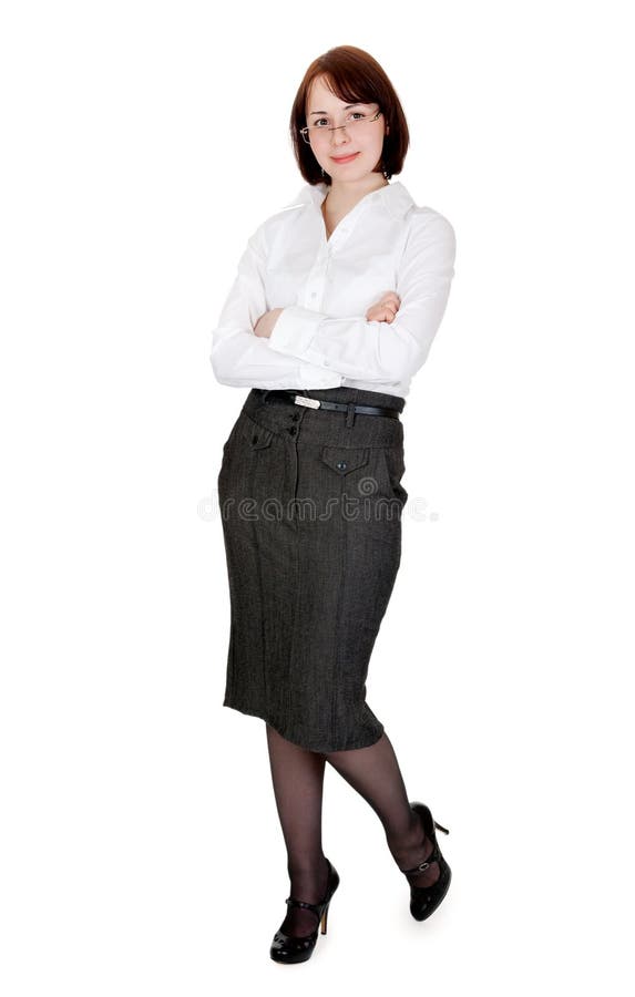 Young Business Lady in Spectacles in the Studio Stock Image - Image of ...