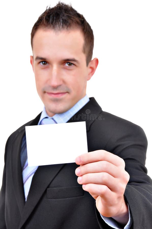 Young Man Presenting His Visiting Card Stock Photos - Free & Royalty ...