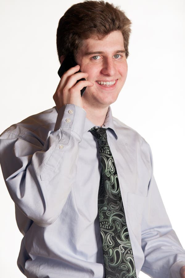 Young Business Man on Cell Phone Stock Photo - Image of formal ...