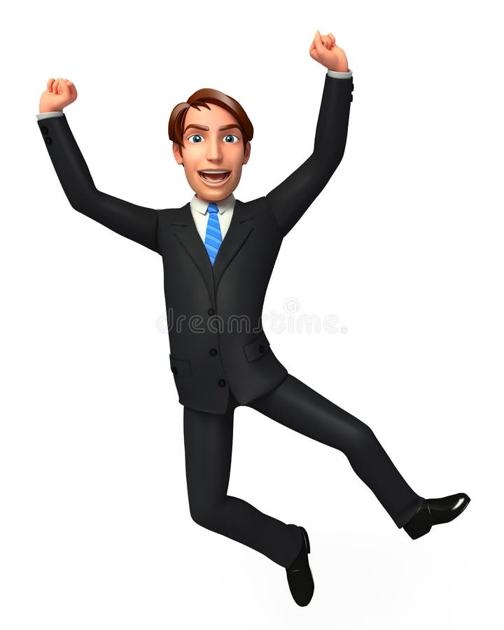 3d Funny Character, Cartoon Sympathetic Looking Business Man Stock ...