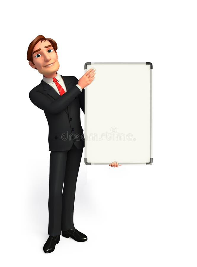 Businessman on Presentation with Whiteboard Stock Vector - Illustration ...