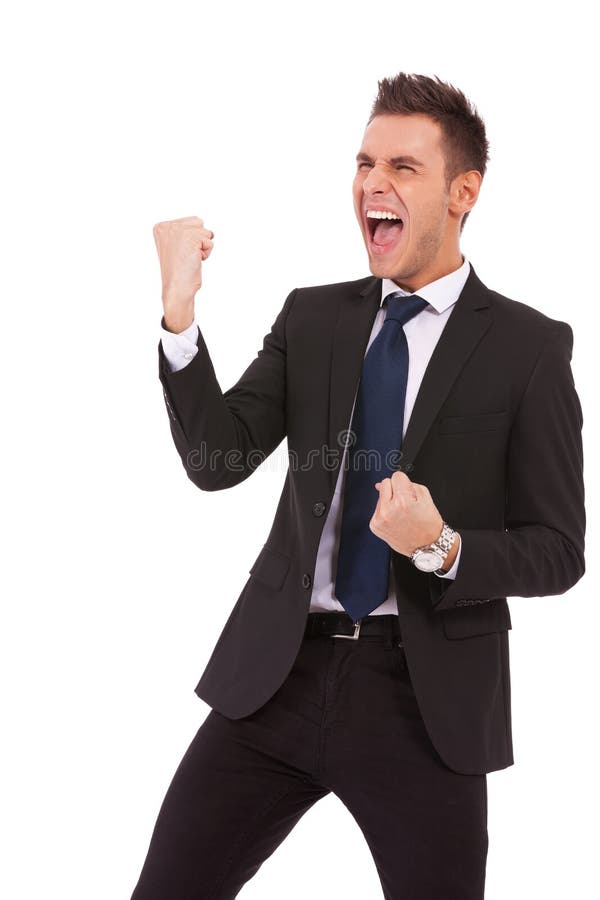 Energetic Young Business Man Enjoying Success Stock Photo - Image of ...