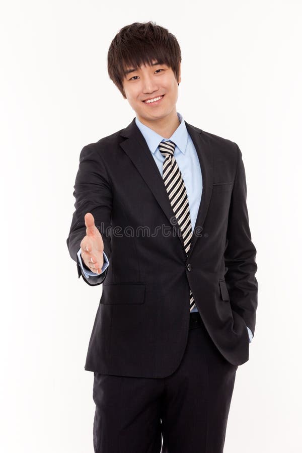 Young Business Man Extending Hand To Shake Stock Image - Image of ...