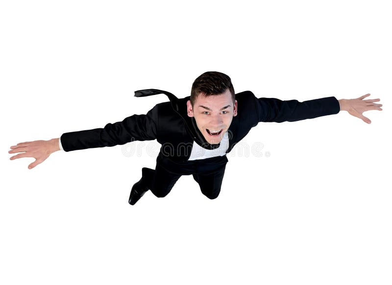 Young business man flying stock photo. Image of freedom - 49403784