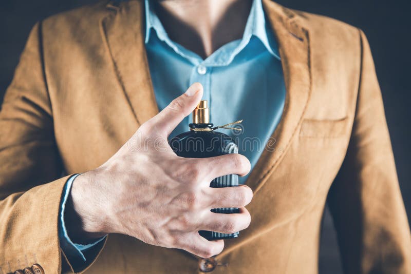 Young Business Man Hand Perfume. Stock Photo - Image of fragrance ...