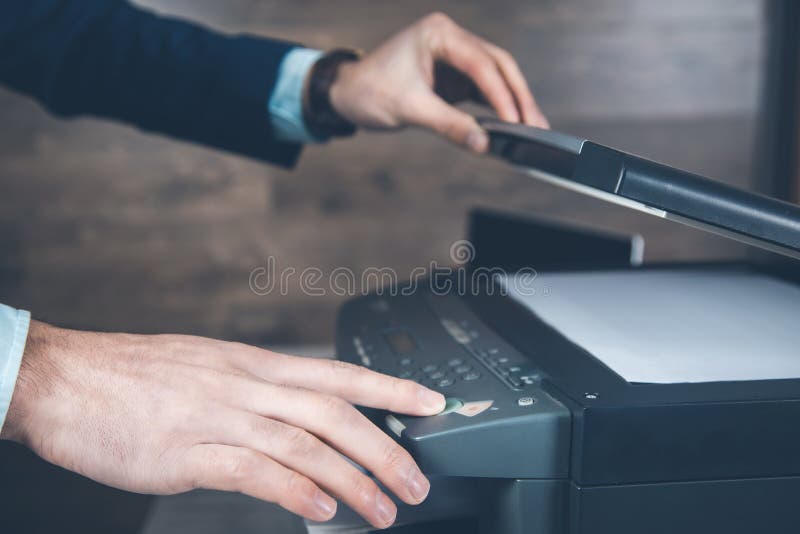 Man hand printer stock image. Image of printers, print - 244684343
