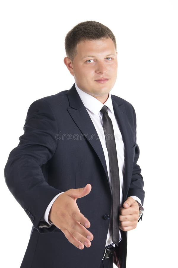 Young Business Man Offering You a Handshake Stock Image - Image of ...