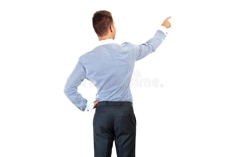 Young Business Man Pointing at Something Stock Photo - Image of hand ...