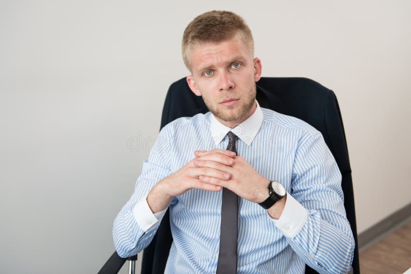 Young Business Man with Problems in the Office Stock Image - Image of ...
