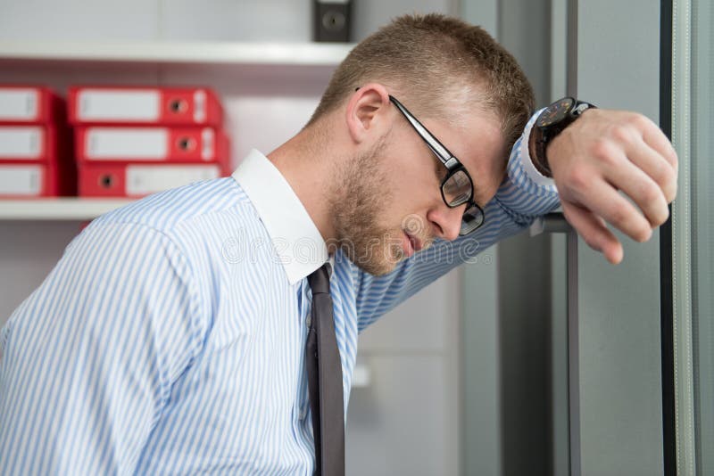 Young Business Man with Problems in the Office Stock Photo - Image of ...