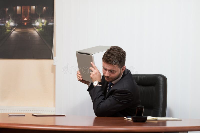 Young Business Man with Problems in the Office Stock Photo - Image of ...