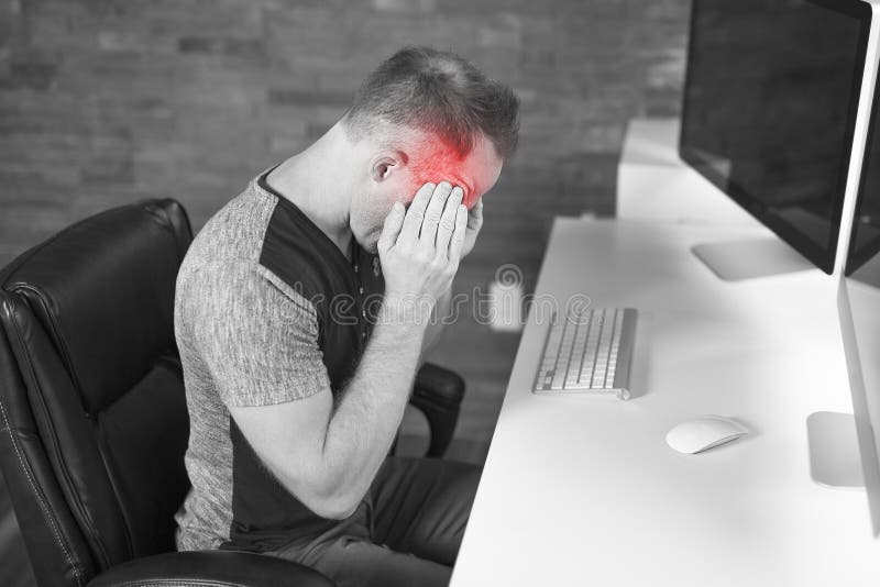 Young Business Man with Problems and Stress in the Office Stock Photo ...