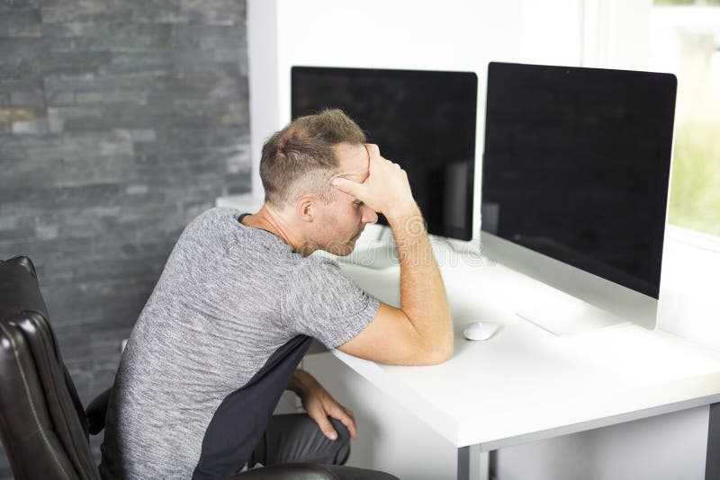 Young Business Man with Problems and Stress in the Office Stock Image ...