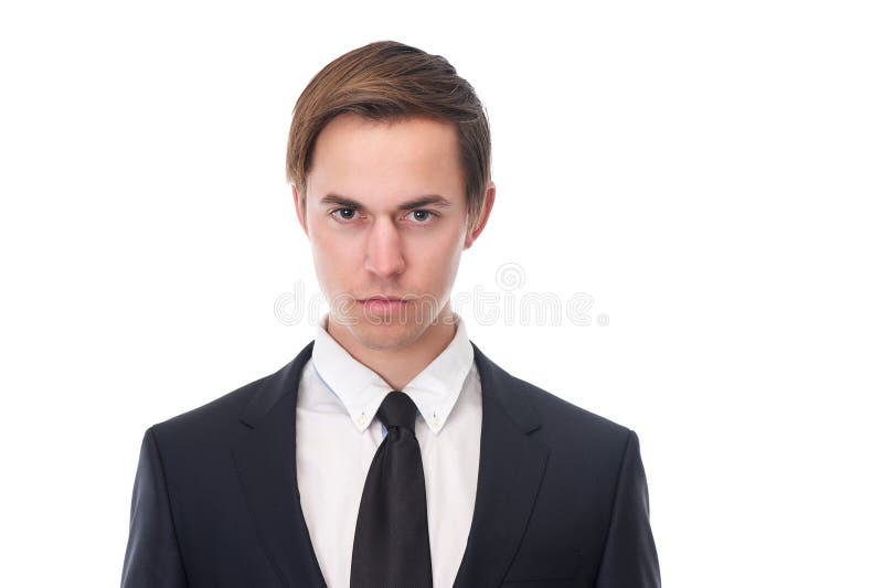 Young Business Man with Serious Expression on His Face Stock Image ...