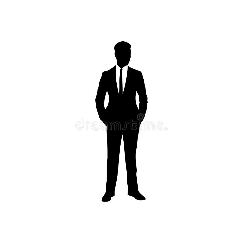 Young Business Man Silhouette, Black Businessman on White Background ... Young Business Man Silhouette, Black Businessman on White Background ...