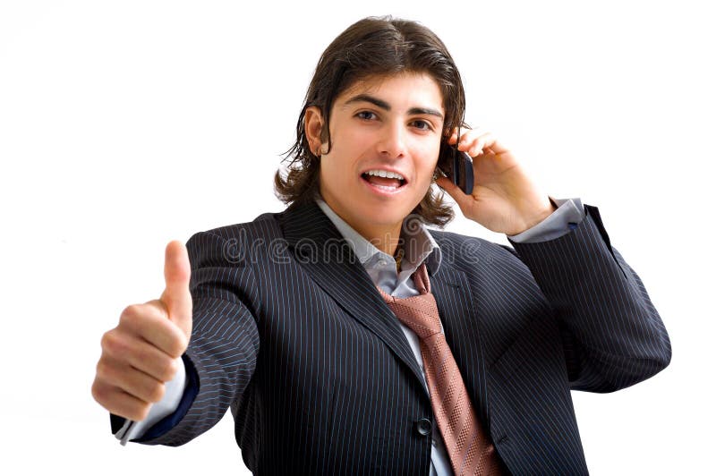 Young Business Man with Telephone Stock Image - Image of contemporary ...