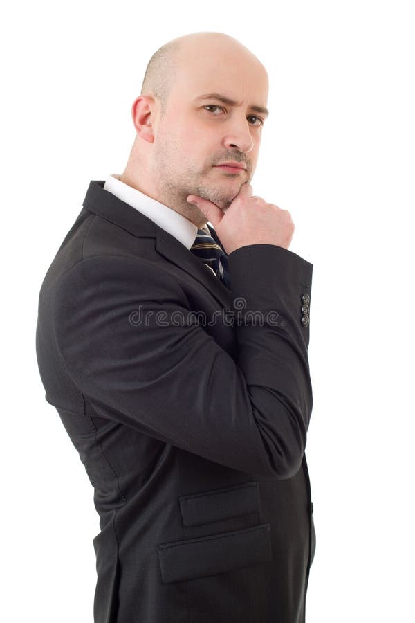 Businessman thinking stock photo. Image of career, hair - 97414750