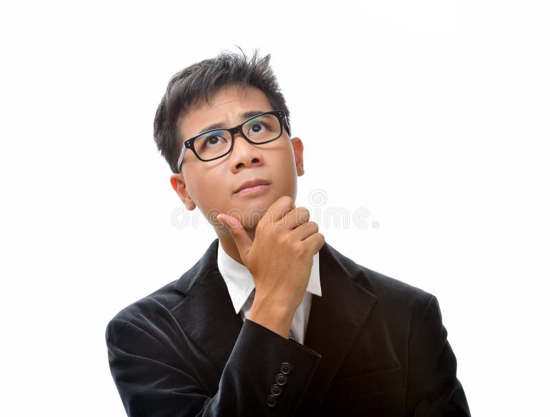 Business man thinking stock image. Image of white, adult - 51477951
