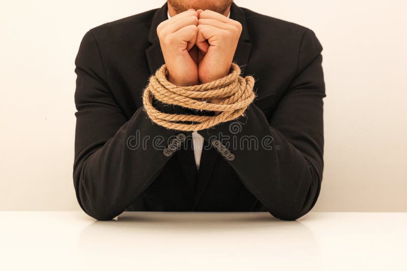 A Young Business Man with Tied Hands Stock Image - Image of kidnapping ...