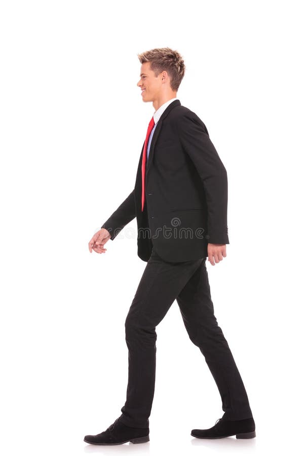 Young Business Man Walking Forward Stock Image - Image of human, person ...
