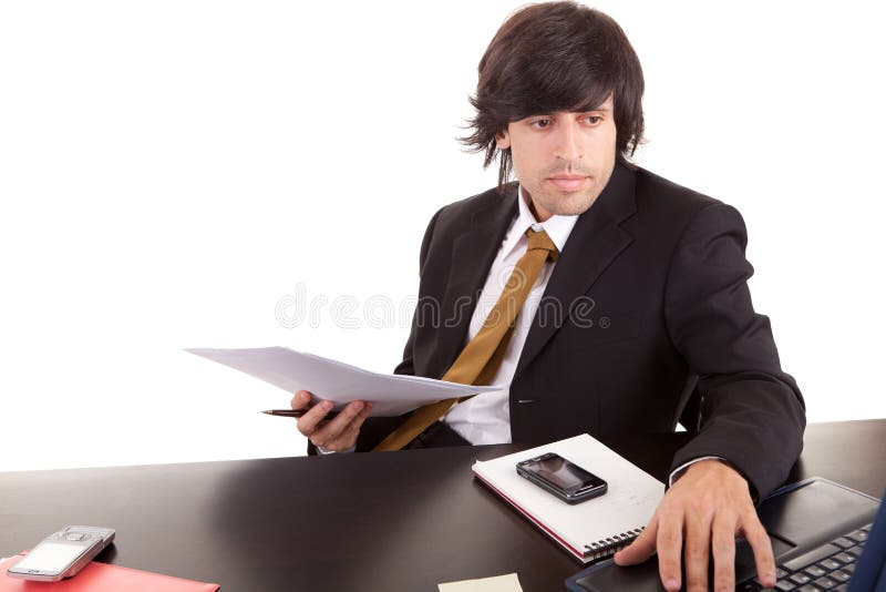 Young business man at work stock photo. Image of executive - 22825954